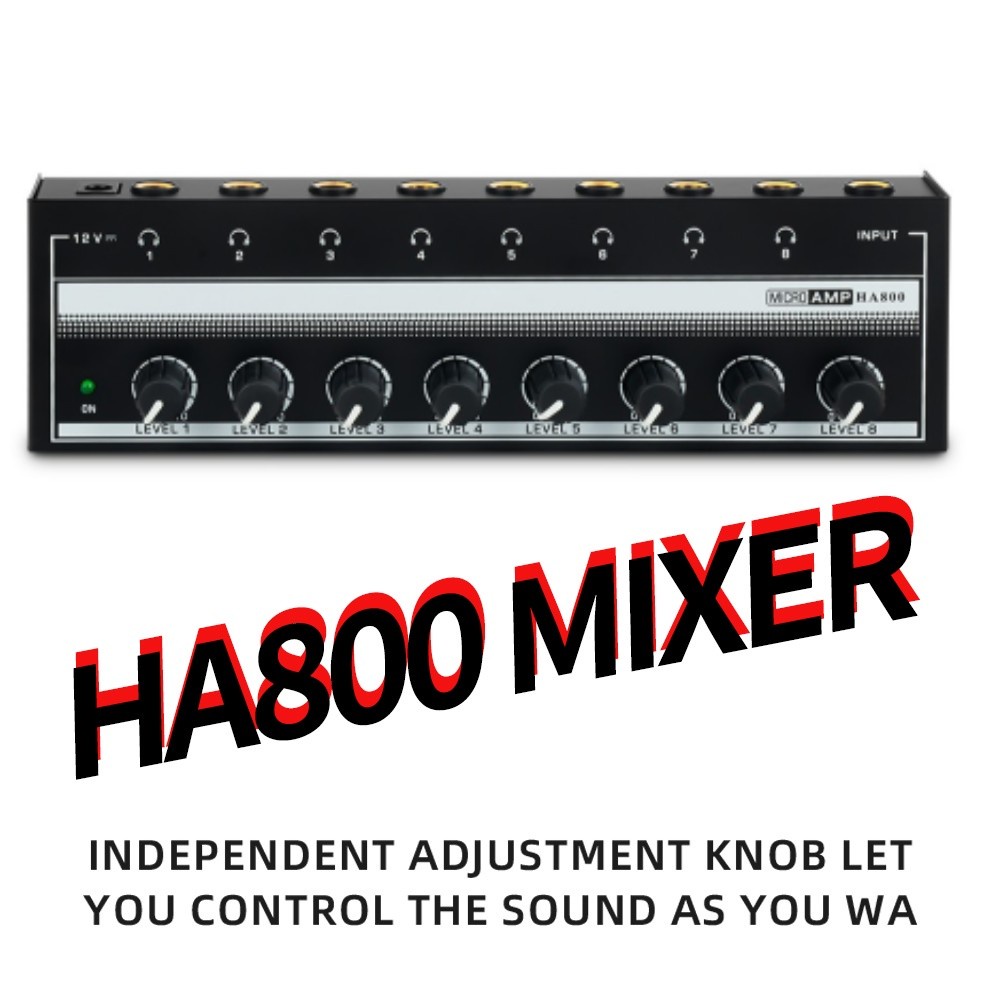 HA800 Ultra-Compact Audio Amplifier 8 Channels Mini Stereo Headphone ...