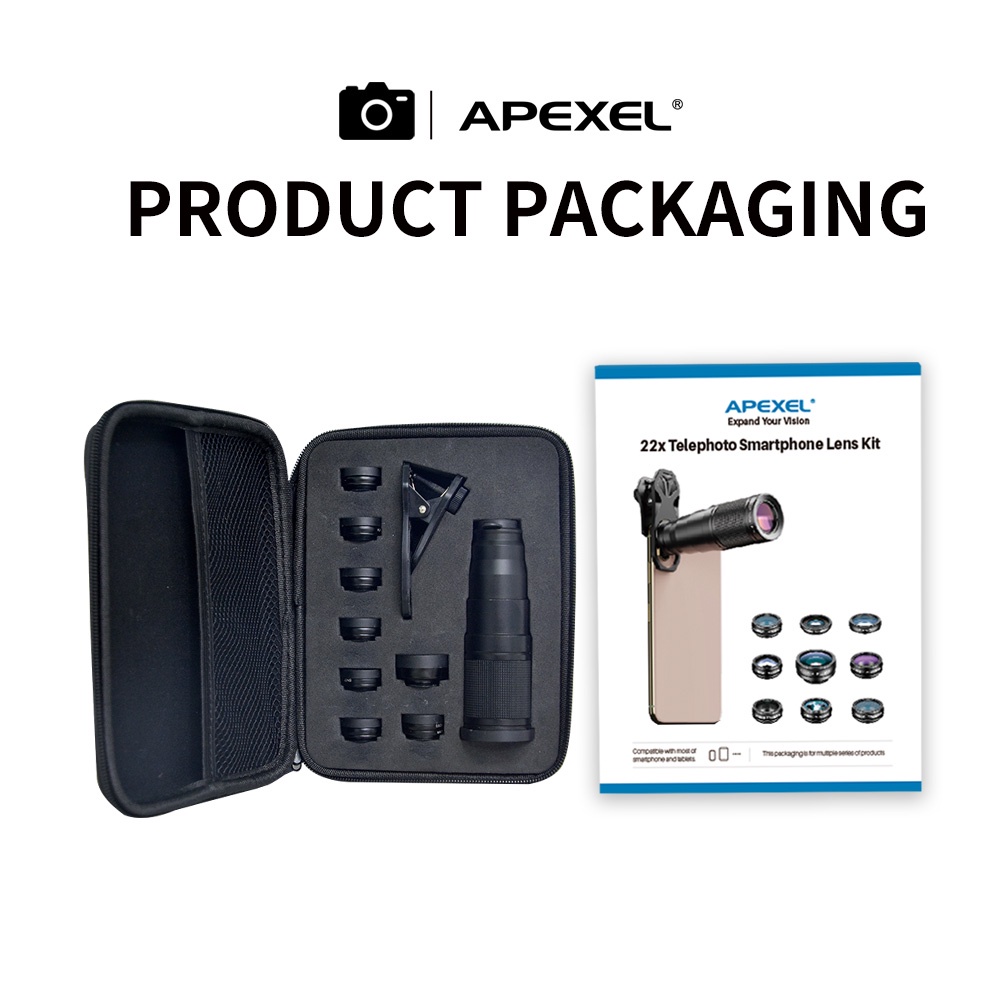 APEXEL 22x telephone 10 in 1 Lens Set Phone Camera Lens Kit Fish Eye ...
