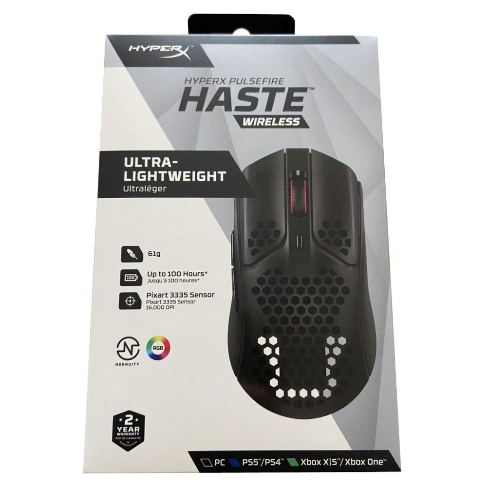 HyperX Pulsefire Haste Wireless Gaming Mouse (Black), Ultra-Lightweight ...