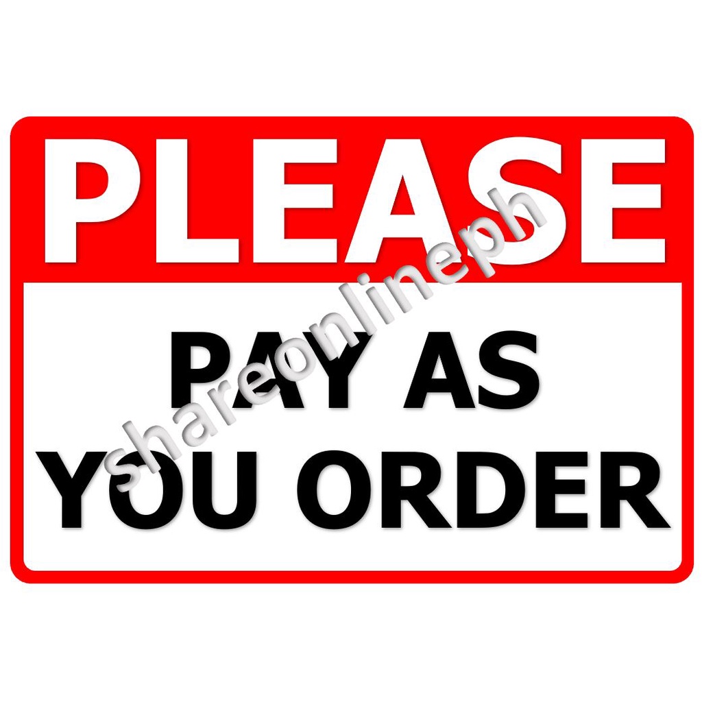 Pay As You Order Signage Sign Boards | Shopee Philippines