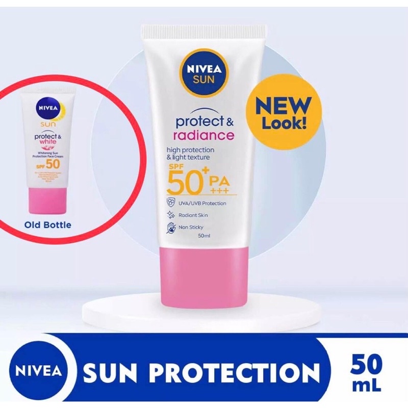 NIVEA Sun Protect & Radiance Sunscreen Face Cream with SPF 50, 50ml ...