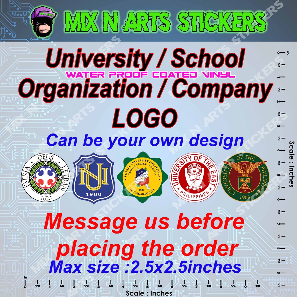 University Logo Waterproof Vinyl Sticker for Motorcycle Tumbler Ect ...