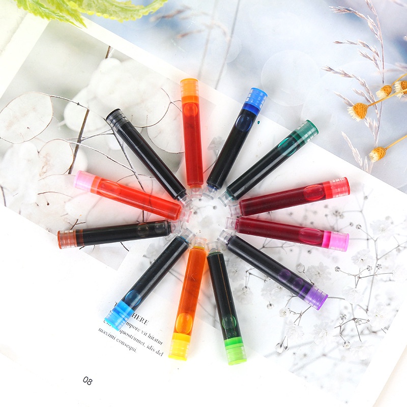 Disposable Blue/Black/Red Fountain Pen Ink Cartridge Refills Fountain ...