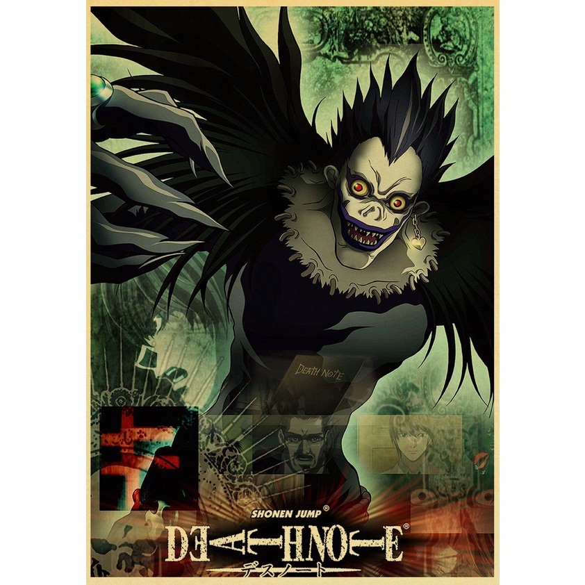 Hot Anime Death Note Posters Manga Ryuk Retro Kraft Paper Sticker ...