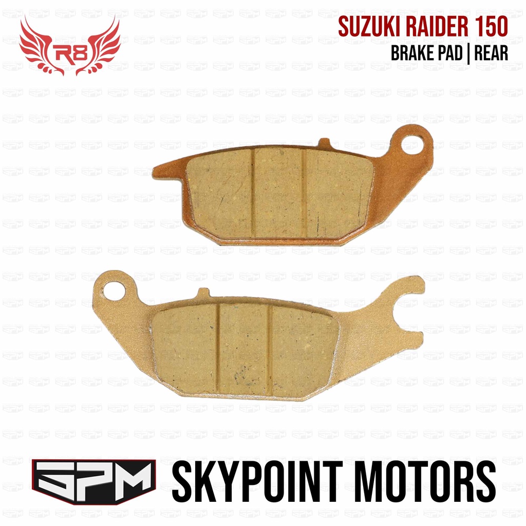 R8 Rear Brake Pad for Suzuki Raider 150 carb (9870-254) | Shopee ...