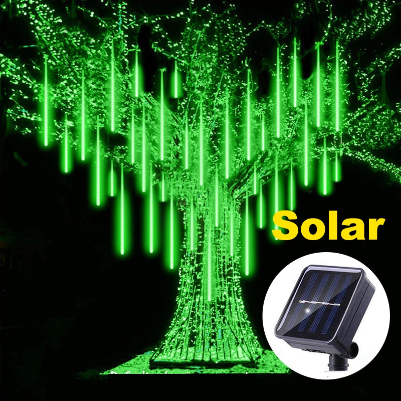 Solar/Plug in Meteor Shower Rain Light 3.5M Led 8 Tube LED Falling ...