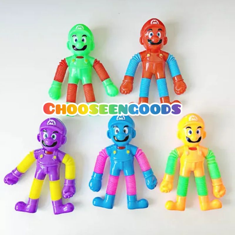 Luminous 4 colors with light super mario pop tube bobby toys (UMIILAW ...