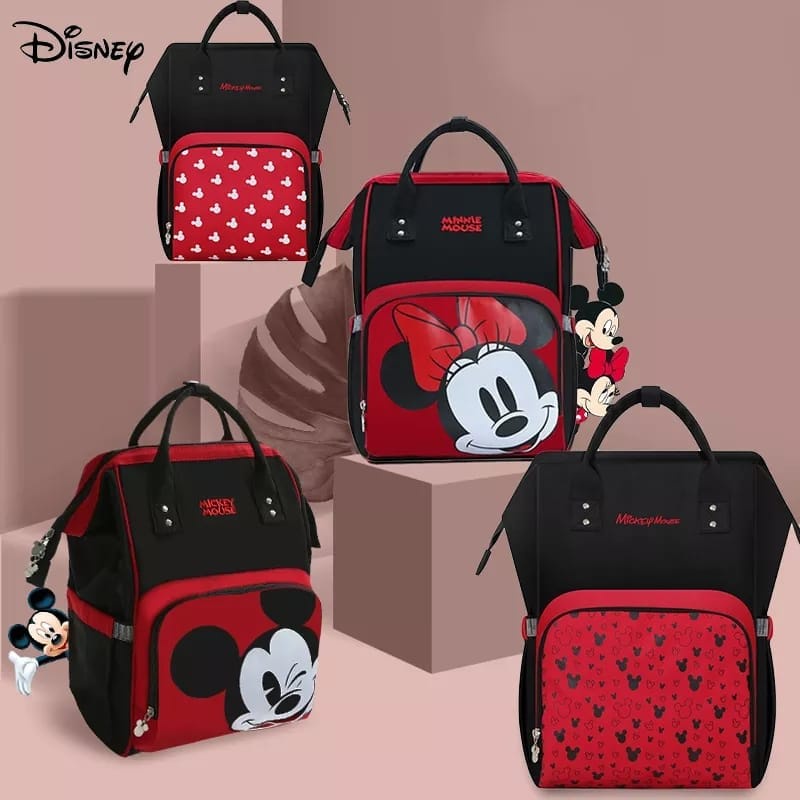 MERAH "aisyahbagss" - Anello Backpack Mickey Motif Red Black Canvas ...