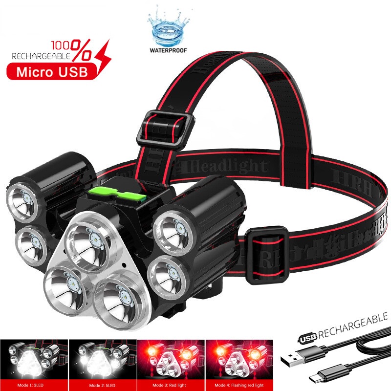 Ultra Bright 7 LED headlight flashlight waterproof Headlamp ...
