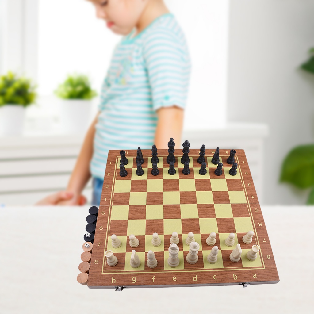 15x15 inches Folding Wooden Chess Set Board Game, Exquisite Chess ...