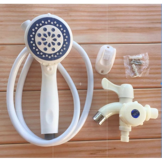 1 Set Plastic Shower With Hose And Two Way Faucet | Shopee Philippines
