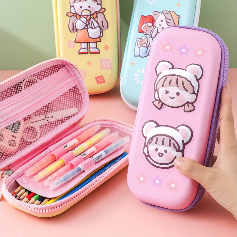 Unique Cute Character Children's Pencil Box 3D Embossed Waterproof ...