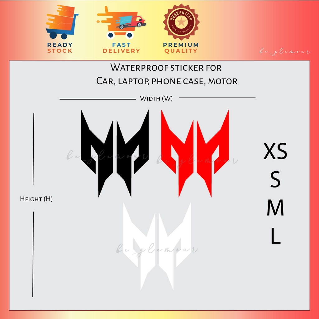 Acer Predator sticker reflective stiker gaming laptop desktop car ...