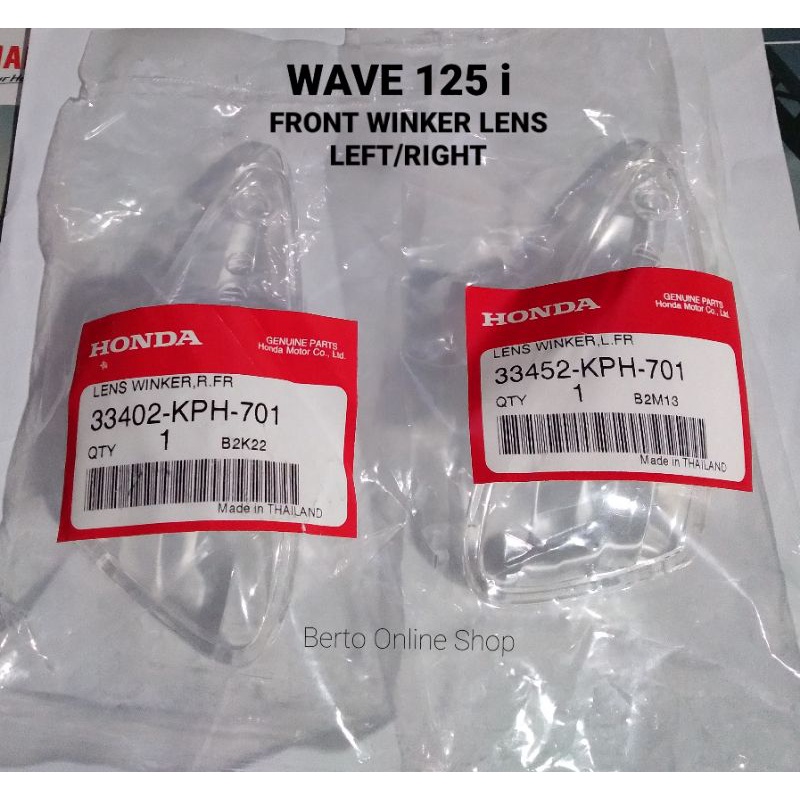 HONDA GENUINE | ORIGINAL WAVE 125 i FRONT WINKER LENS LEFT/RIGHT (Sold ...