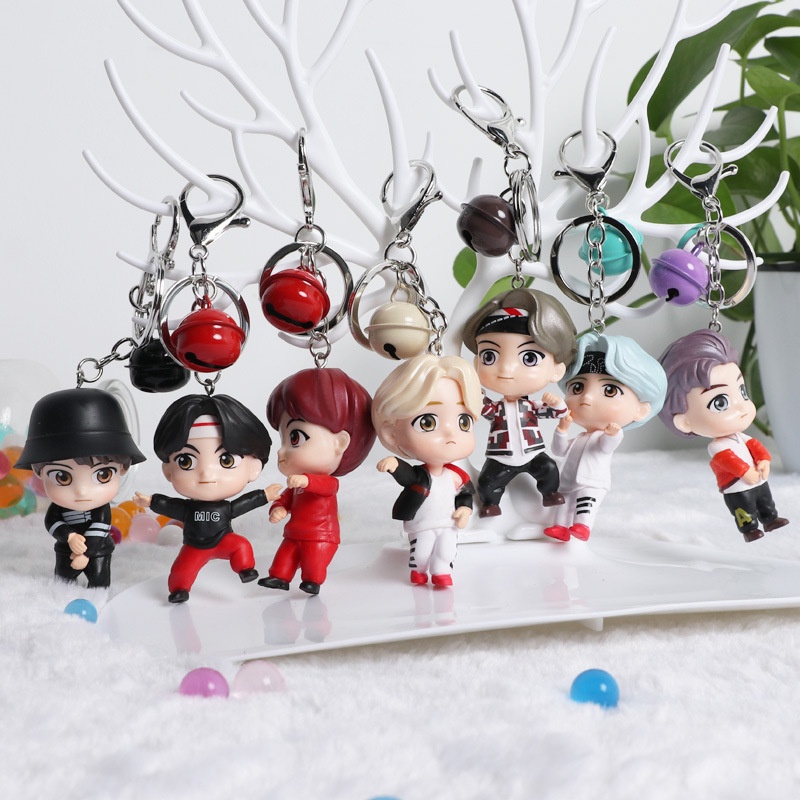 1pc Mini BTS Key chain High Quality Pop it BTS With bell & Stand ...