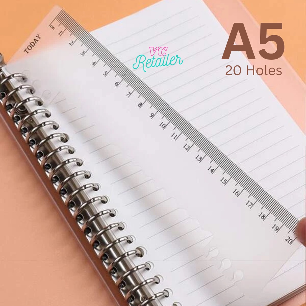 Minimalist Style A5 20 Holes / B5 26 Holes Ruler Attachment to Binder ...
