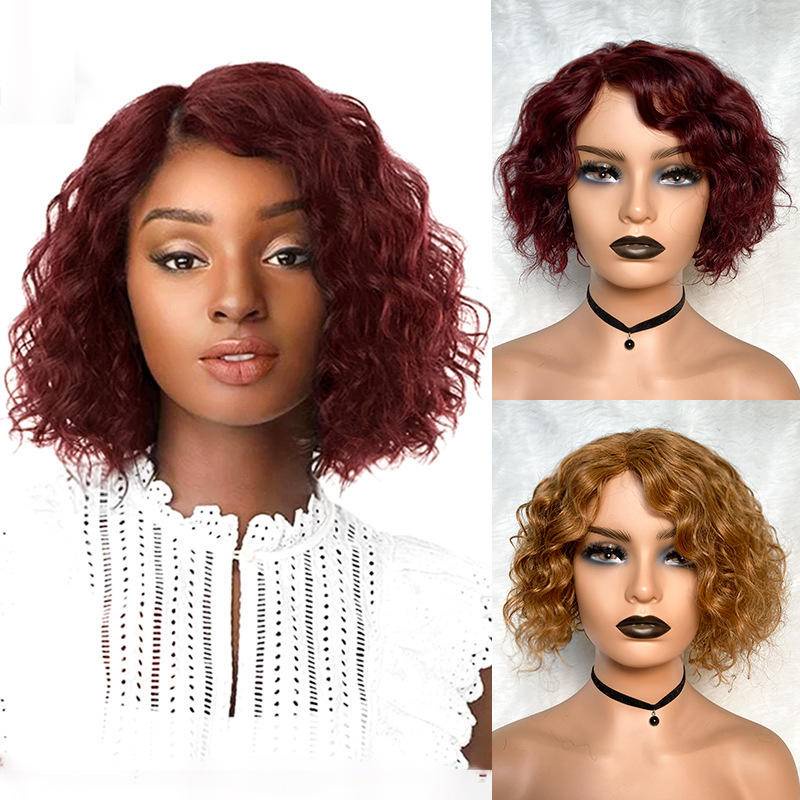 Brazilian Hair 100% Human Hair Bob Wigs L-Part Lace Front Wig Right ...