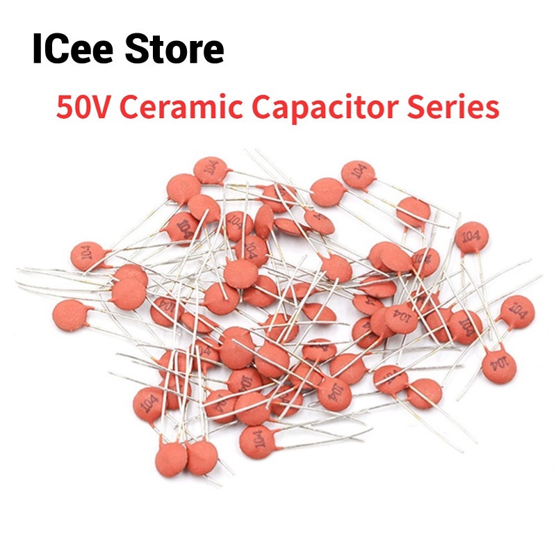 100pcs Ceramic Capacitor Set Assorted Kit 50V 5pF-0.22uF | Shopee ...