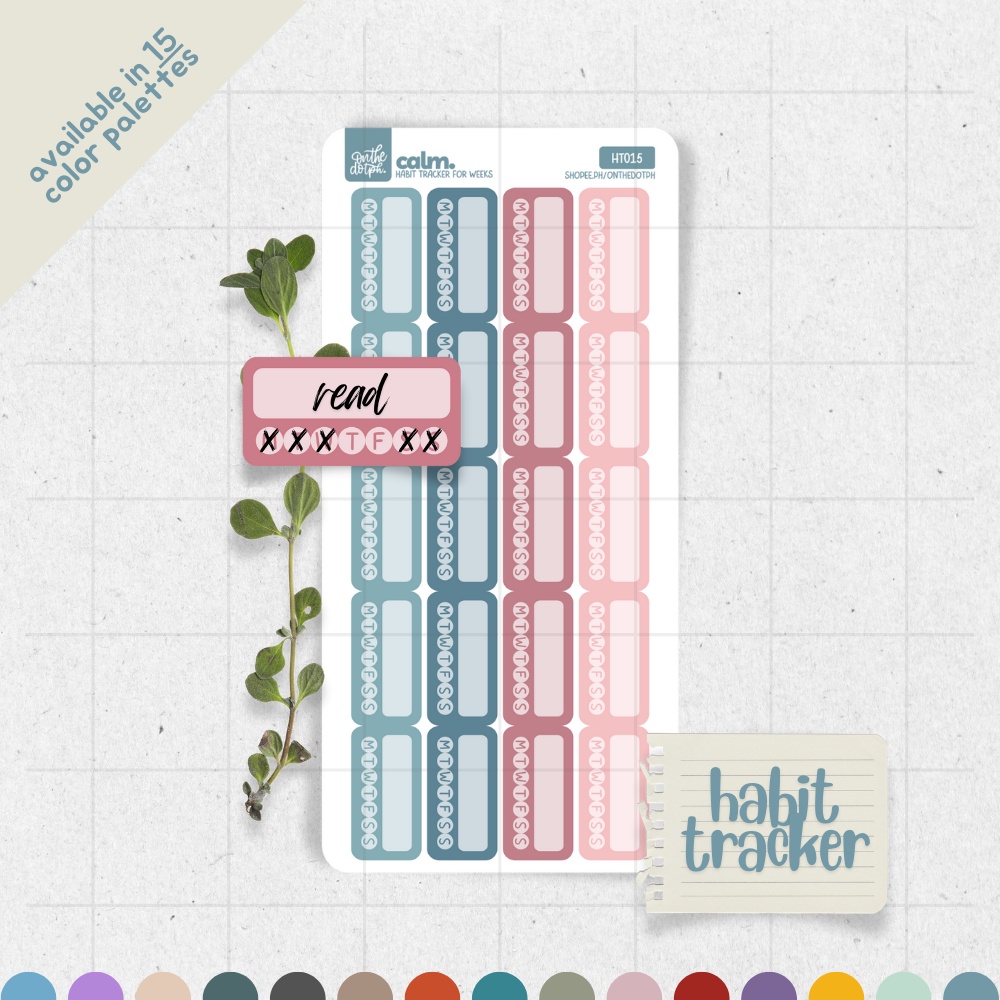 habit tracker weeks stickers • functional for planners, journals ...