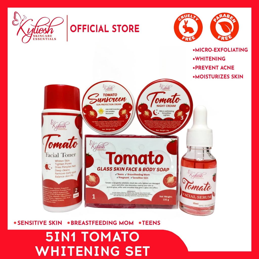 Tomato Rejuvenating Set 5in1 Micro Exfoliating Tomato Glass Skin Set ...