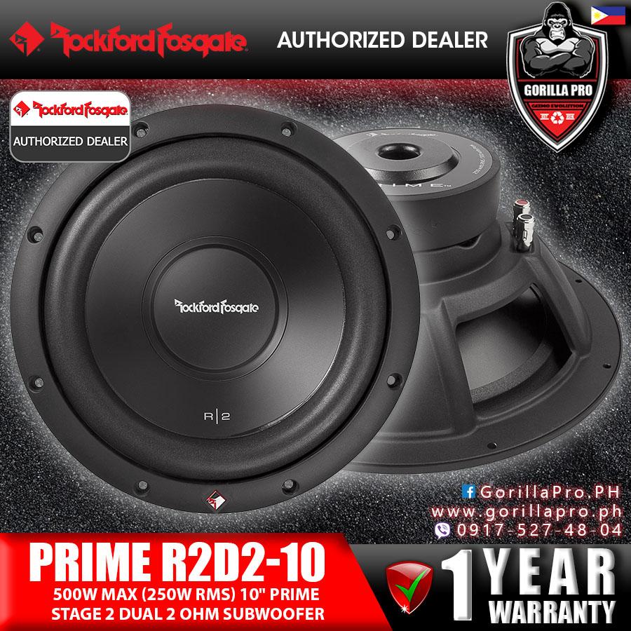 Gorilla Pro Rockford Fosgate Prime R2D2-10 500W Max (250W RMS) 10 ...