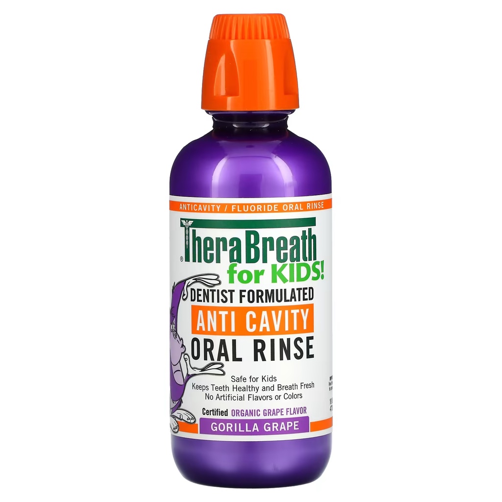 TheraBreath Anti Cavity Oral Rinse for Kids Gorilla Grape 16 fl oz (473 ...