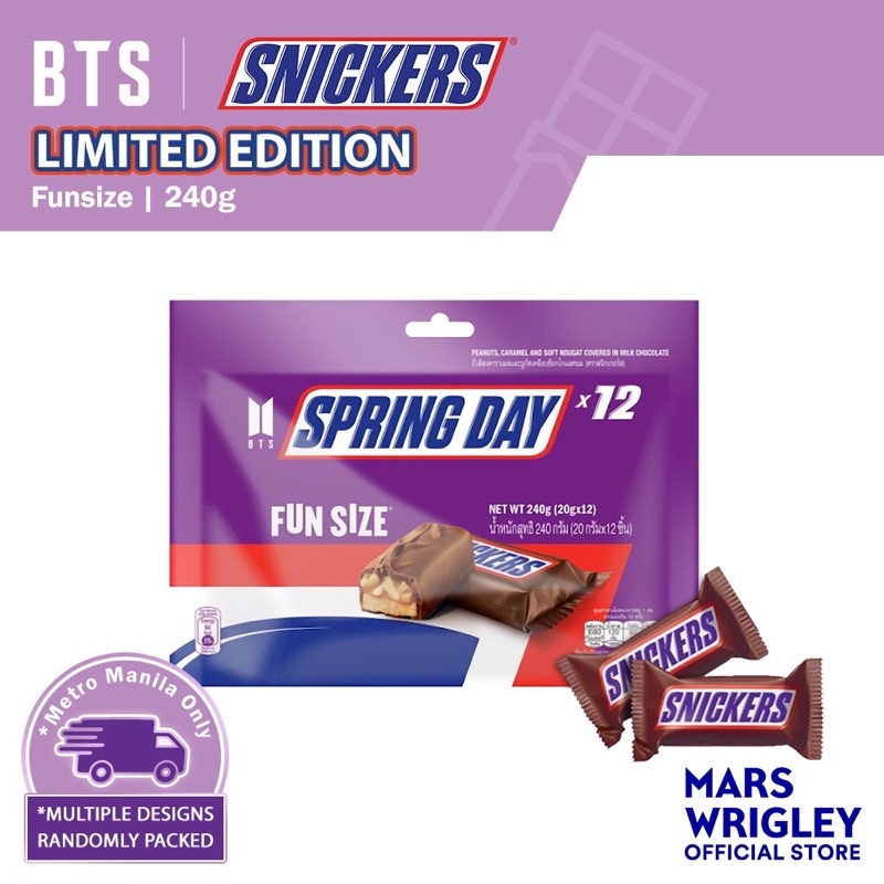 SNICKERS x BTS Classic Chocolate Bar Funsize 240g | Shopee Philippines