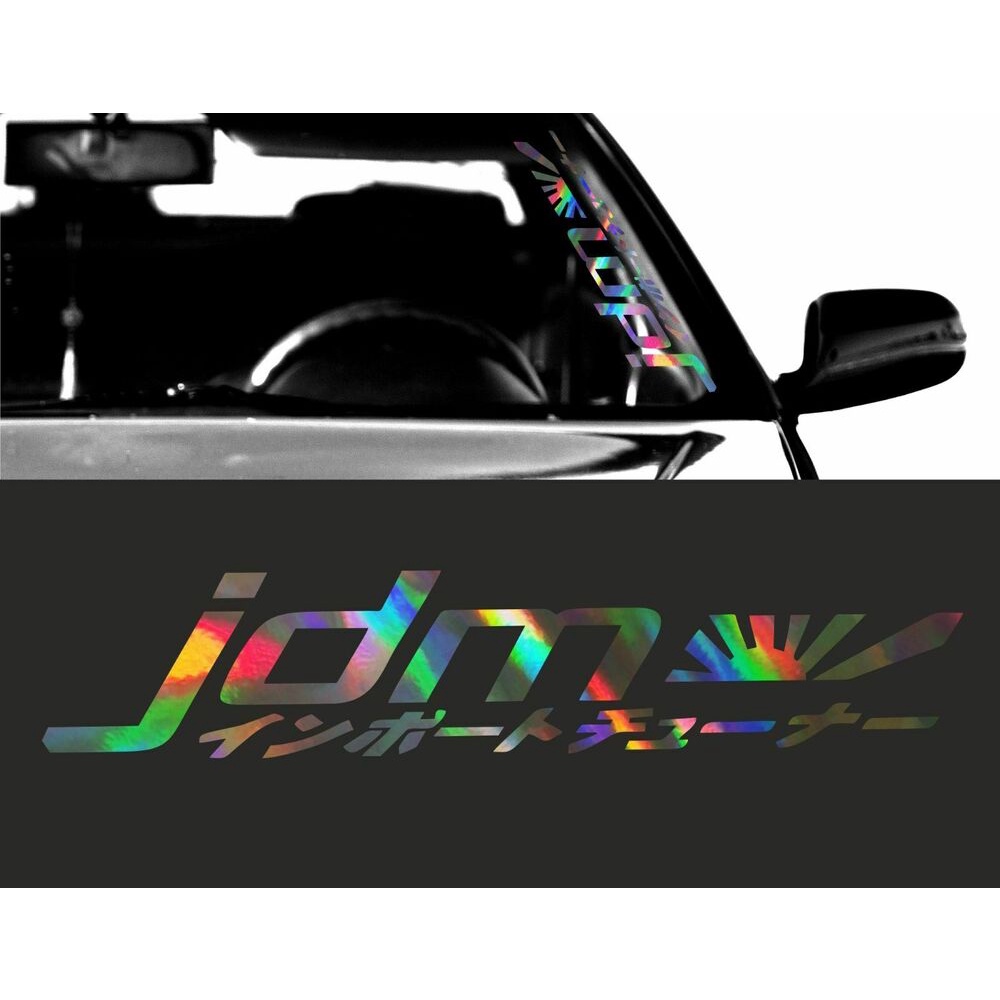 JDM kanji car sticker windshield windscreen JDM Mugen oil slick decal ...