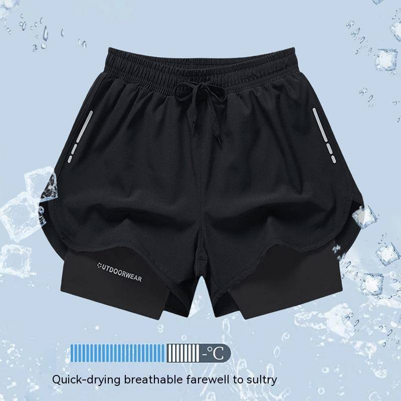2in1 Men's Quick Drying Sports Shorts Are Anti Light Three-point Shorts ...