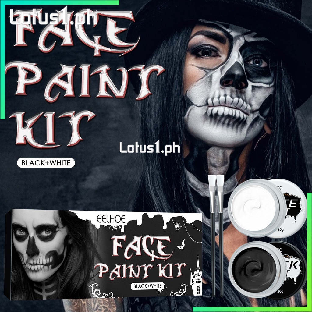 Eelhoe Face Paint Set/ Halloween Black And White Body Paint/ Vampire ...