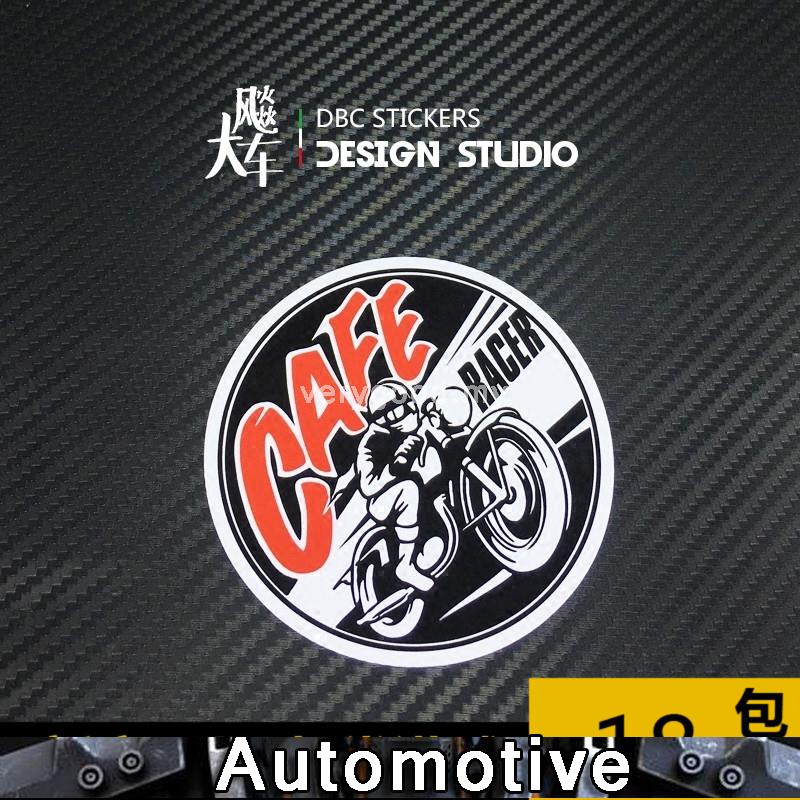 Cafe Racer Retro Helmet Sticker Personality Motorcycle Sticker ...