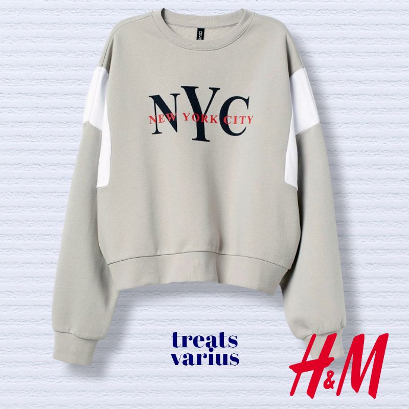 H&M NYC CREWNECK SWEATSHIRT SWEATER DIVIDED | Shopee Philippines