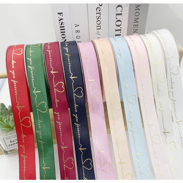 HEART BEAT 1roll Grosgrain Satin Ribbons Diy Wedding Christmas Party ...