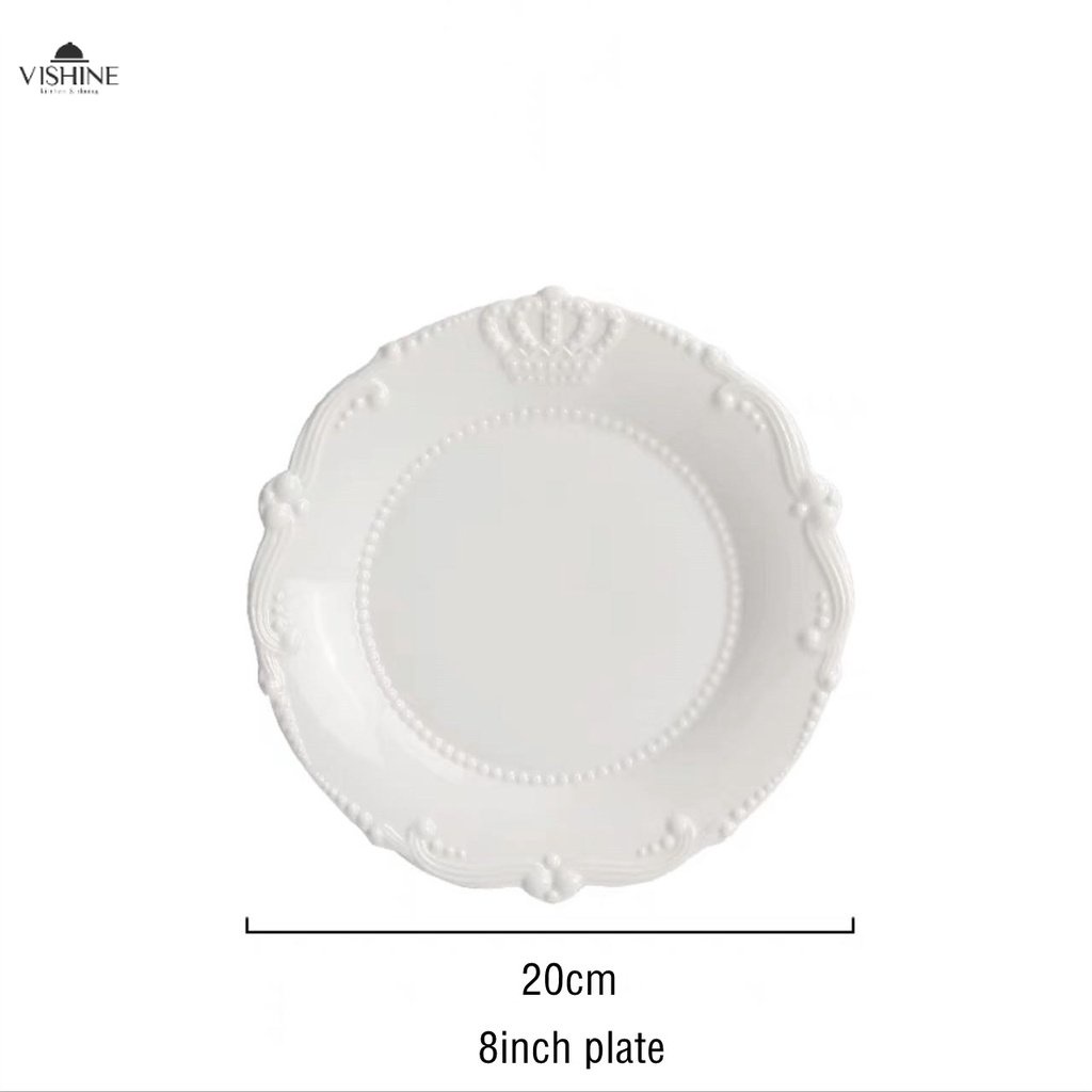 European-style Ceramic Tableware Embossed Crown Steak Dinner Plate ...