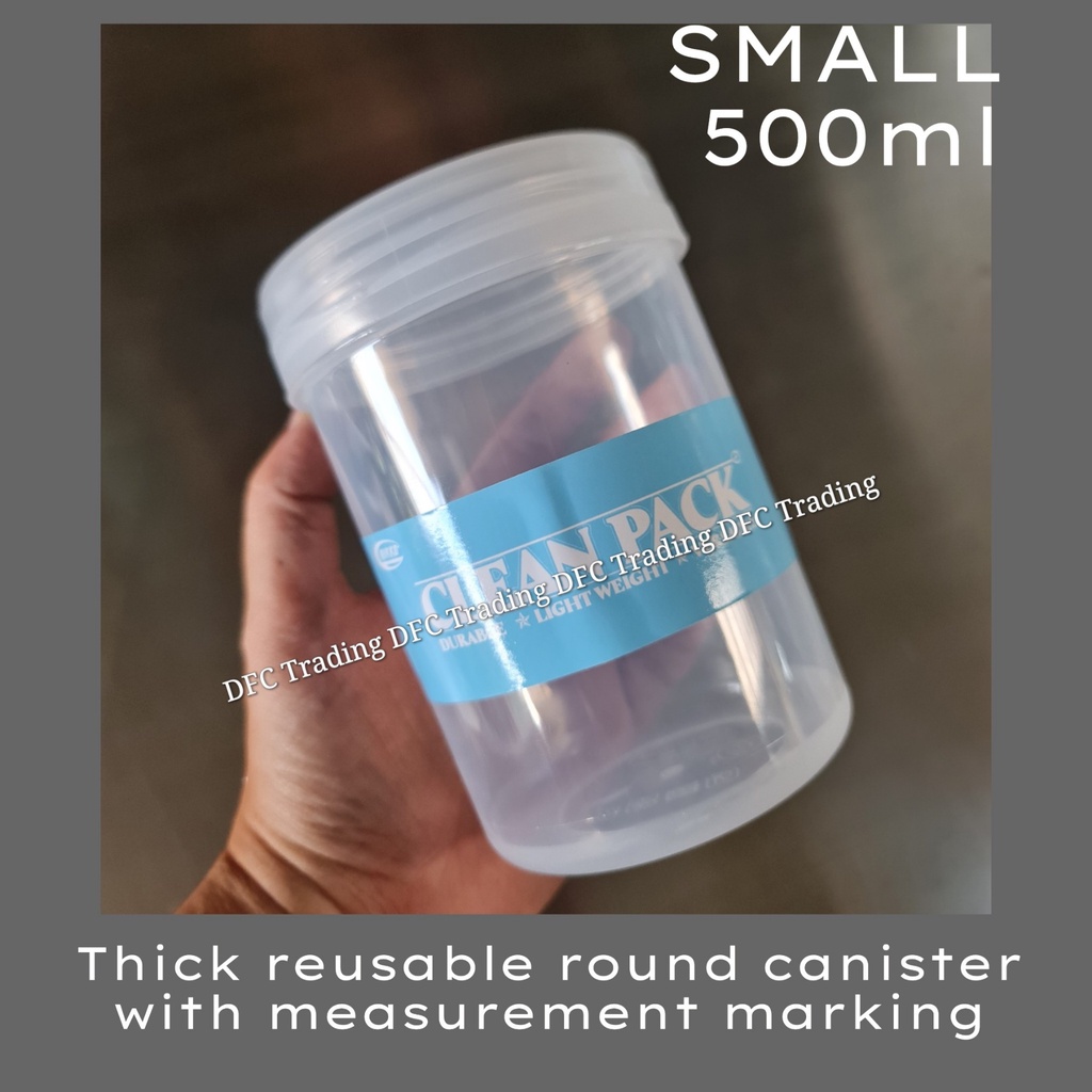 500ML 1 PC DURABLE ROUND CYLINDRICAL FOOD KEEPER JAR CONTAINER CANISTER ...