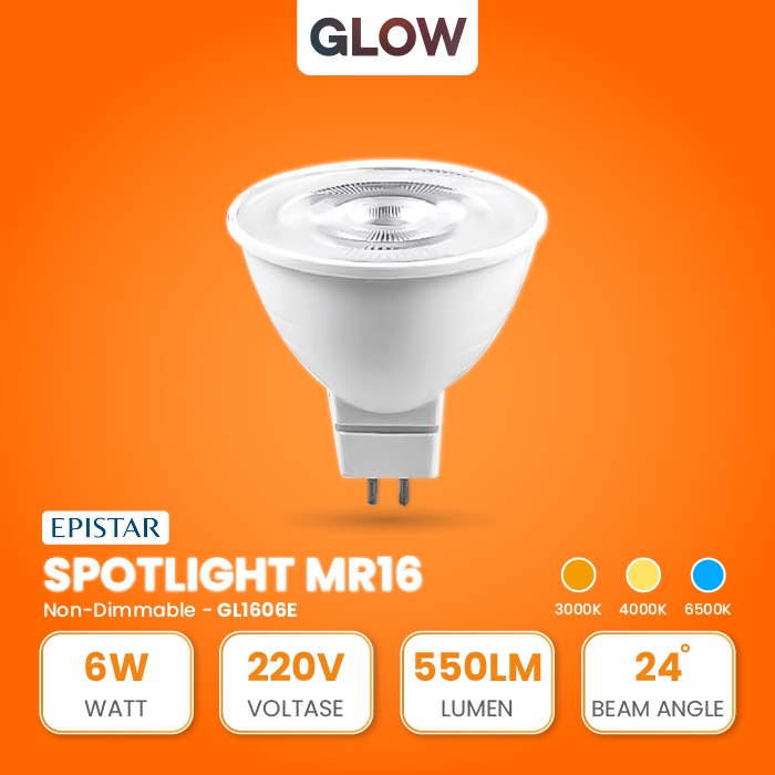 Glow Led Spotlight MR16 Non-Dim 220V 6 Watt Led Spotlight | Shopee Philippines
