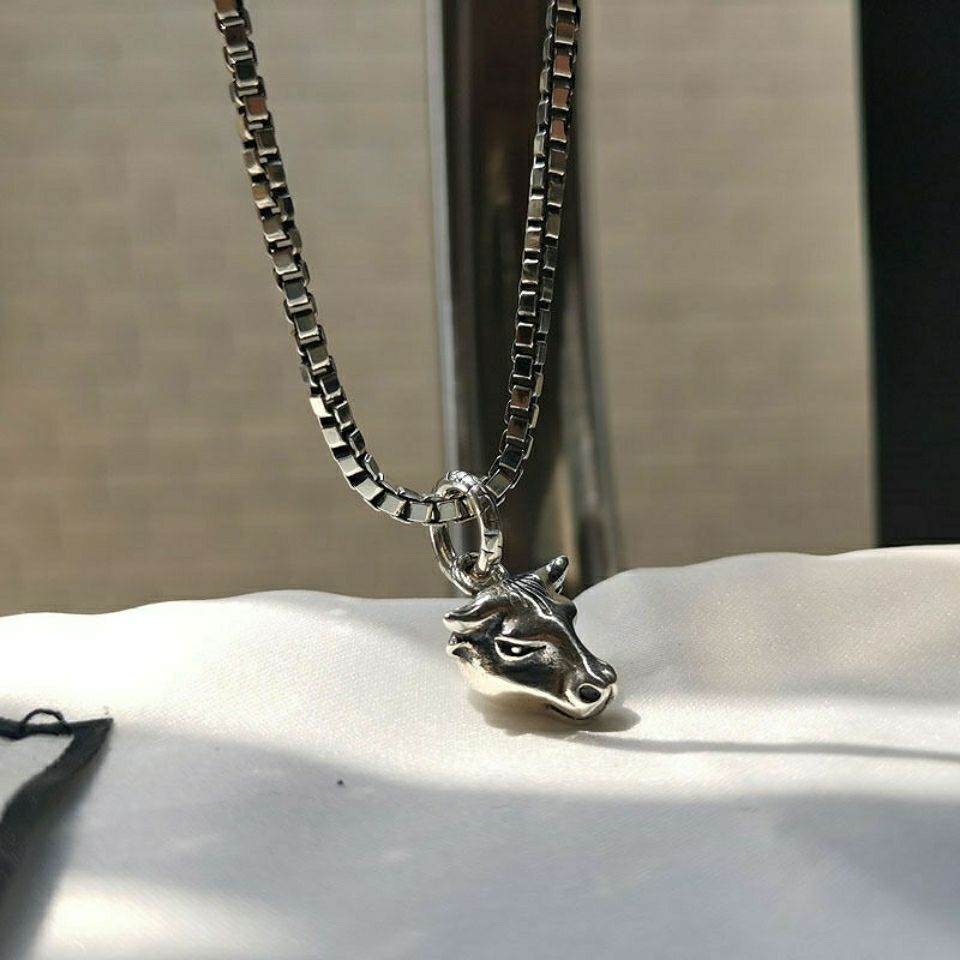 GUCCI Ancient 925 Silver Double G Cow Head Vintage Necklace Trend ...
