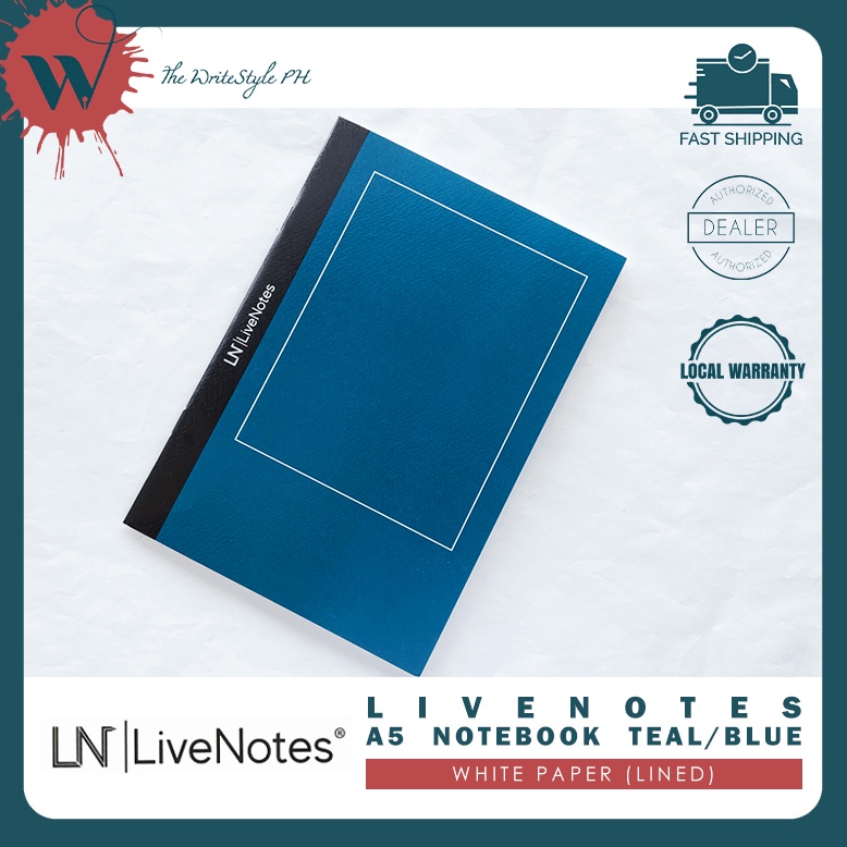 LiveNotes A5 Teal Blue Notebook (Lined) | Shopee Philippines