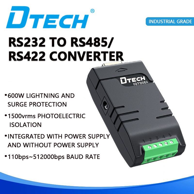 DTECH RS232 To RS485/RS422 Photoelectric Isolation Two-Way Converter IOT9082 | Shopee Philippines