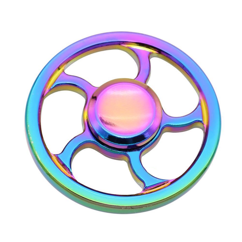 Rainbow Color Aluminum Wheel Round Hand Finger Spinner Fidget EDC Focus ...