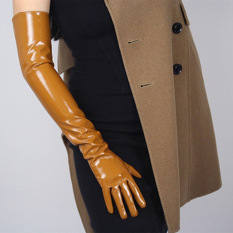 60cm long elbow PU patent leather deerskin velvet gloves wedding photography COSPLAY gloves SM ...