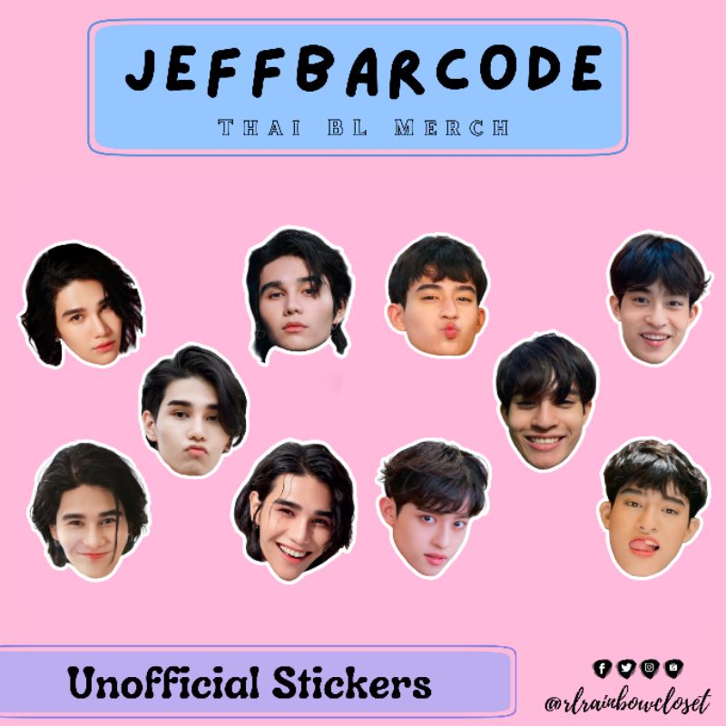 Jeff Satur Barcode Tinnasit Laminated Bubble Head Stickers JeffBarcode ...