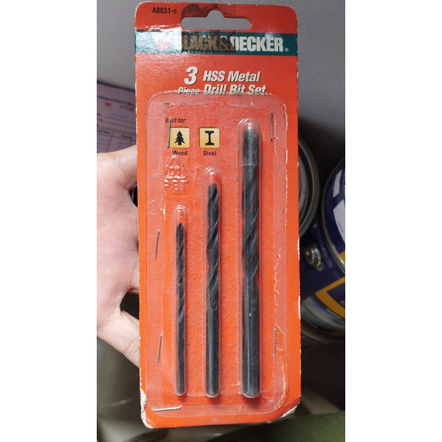 Black & Decker 3pcs Drill Bit Set 4 , 6 & 8mm Set - Barena (Wood ...