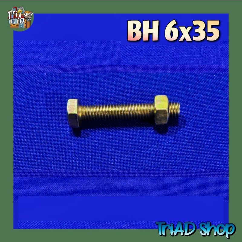 BH Bolt with Nut 6mm Gold Plated | Shopee Philippines