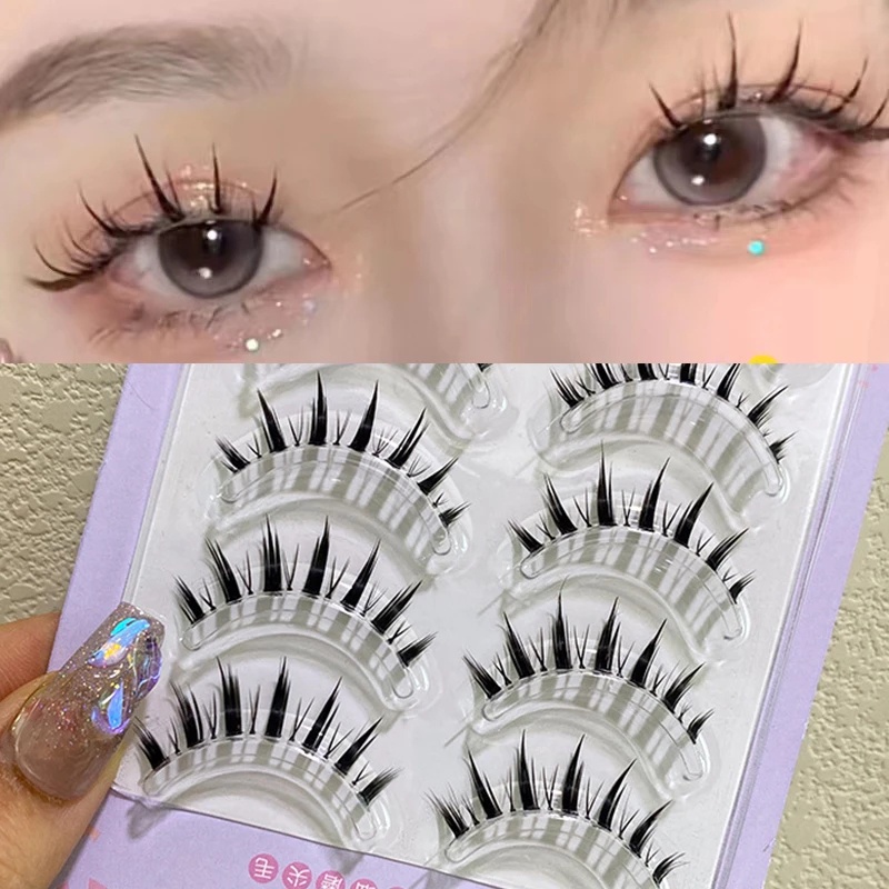 5 Pairs Japanese Natural Thick False Eyelashes Big Eye Daily Eye ...