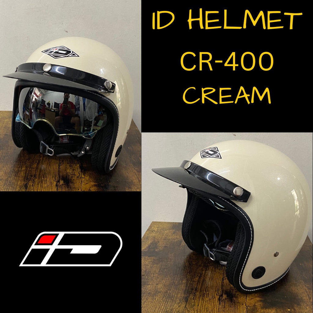 ID HELMET CLASSIC / RETRO DESIGN OPEN FACE HELMET CR-400 model RIPPLE ...