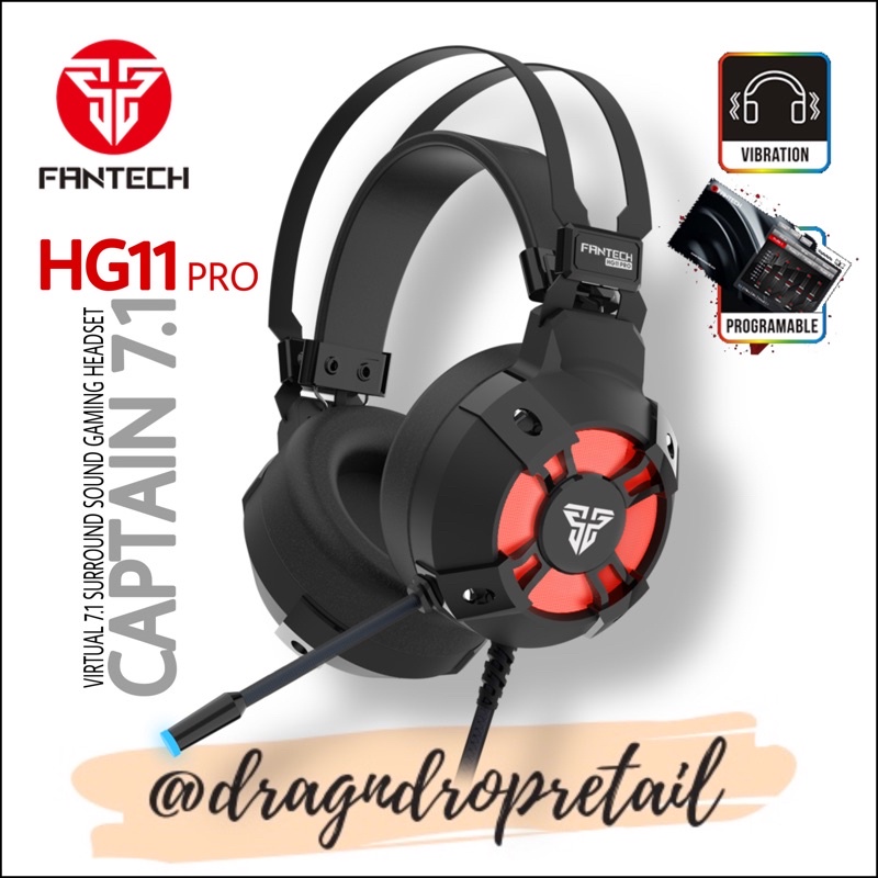 FANTECH HG11 PRO CAPTAIN 7.1 Virtual 7.1 Surround Sound Gaming Headset ...