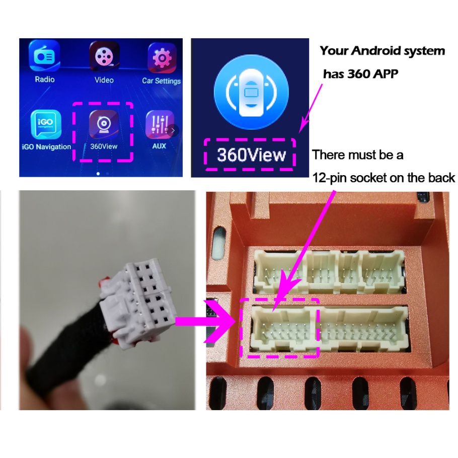 [4+32G 8 core ] 9'' inch 2Din 360° Bird View Panorama Camera Android ...