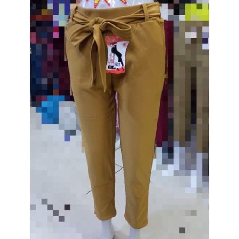 Candy pants w/belt plain(9902),good quality,stretchable. | Shopee ...