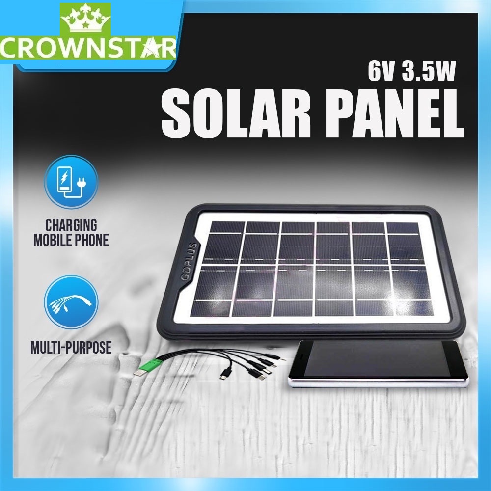 PinSan Crownstar 3.5W GDplus Solar Panel Solar Charger GD-10X | Shopee ...